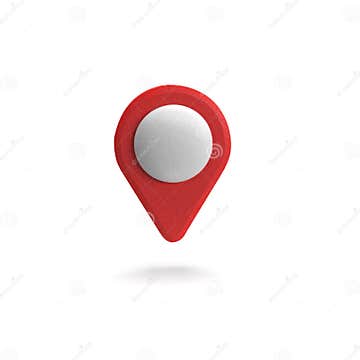 Red GPS Pointer. Red Map Pointer. Isolated on White Background. Three-dimensional Rendering ...