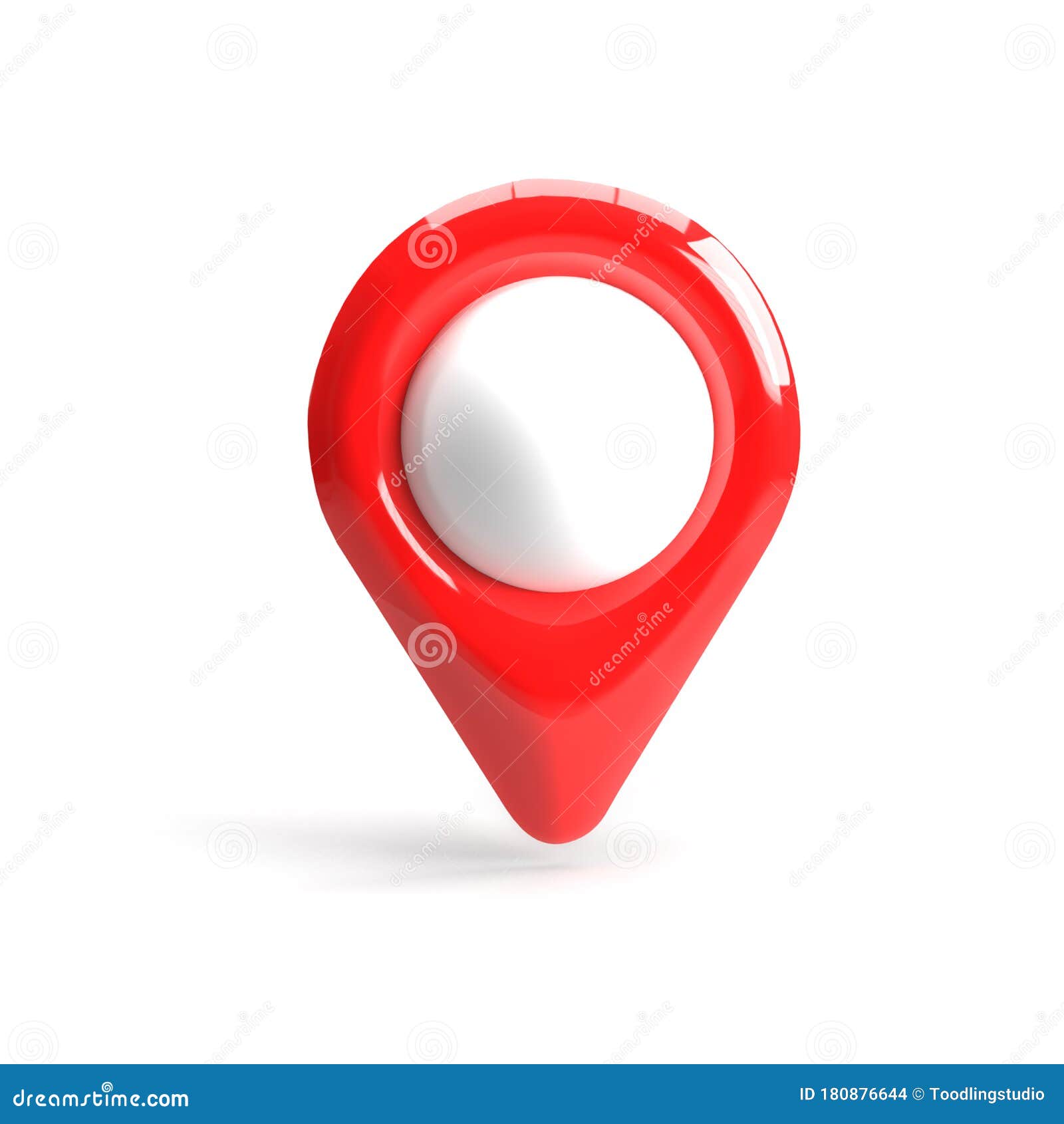 Red GPS Pointer. Red Map Pointer. Isolated on White Background. Three ...