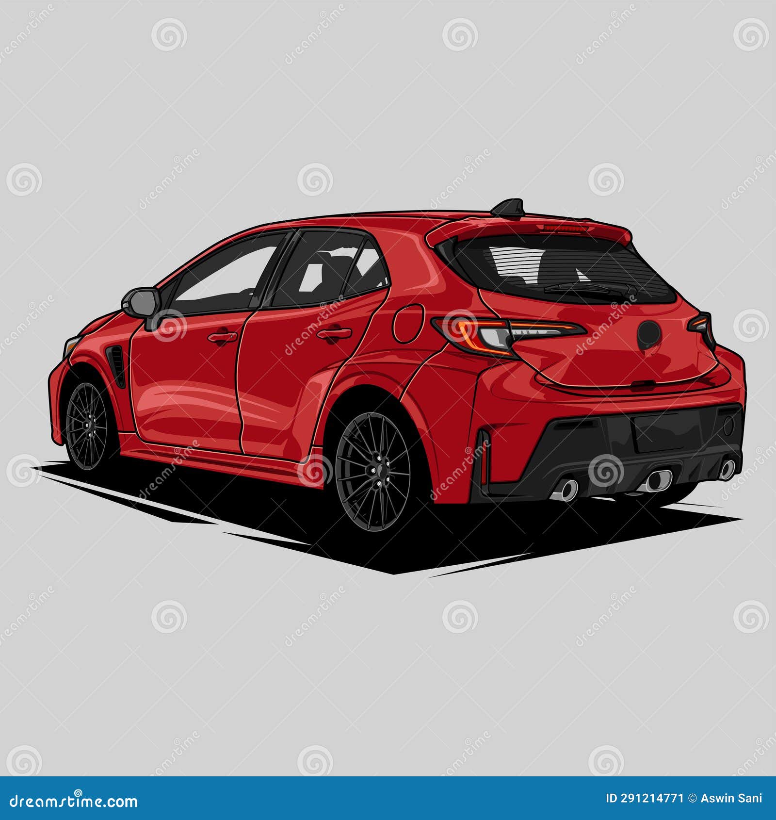 Red GR Corolla stock illustration. Illustration of drawing - 291214771