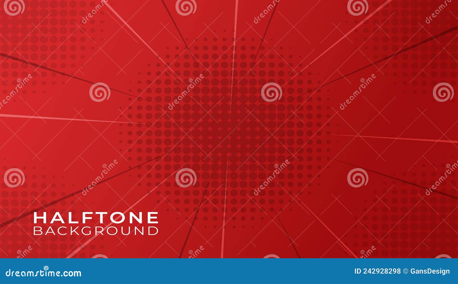 Red Gradient Background with Flat Design Comic Theme Stock Vector ...