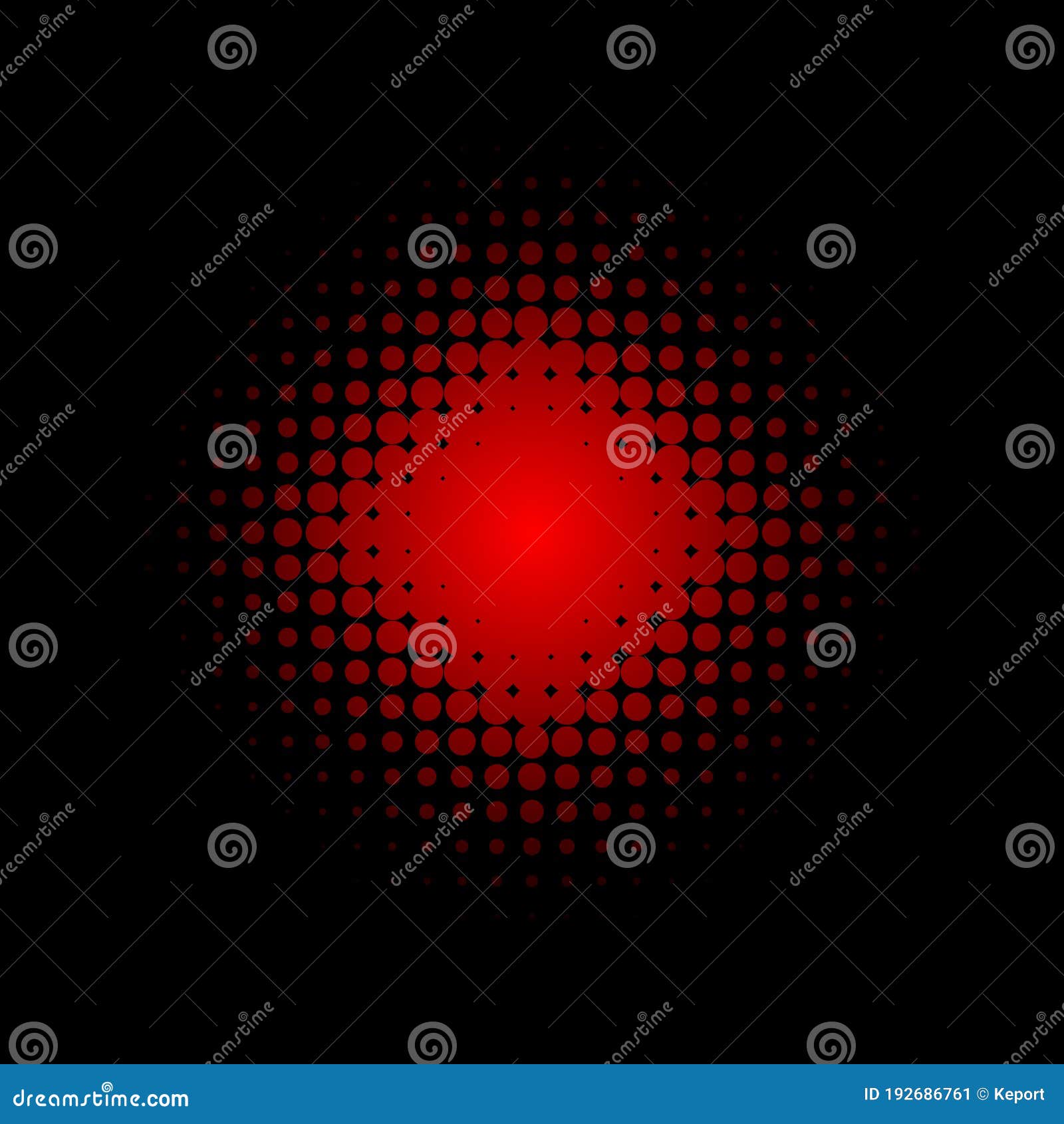 Red Gradient Dots on Black Background Stock Illustration - Illustration ...