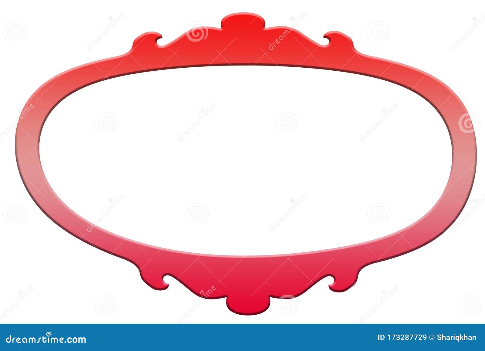 Red Gradient Frame Oval Shape with Artistic Design Stock Illustration ...