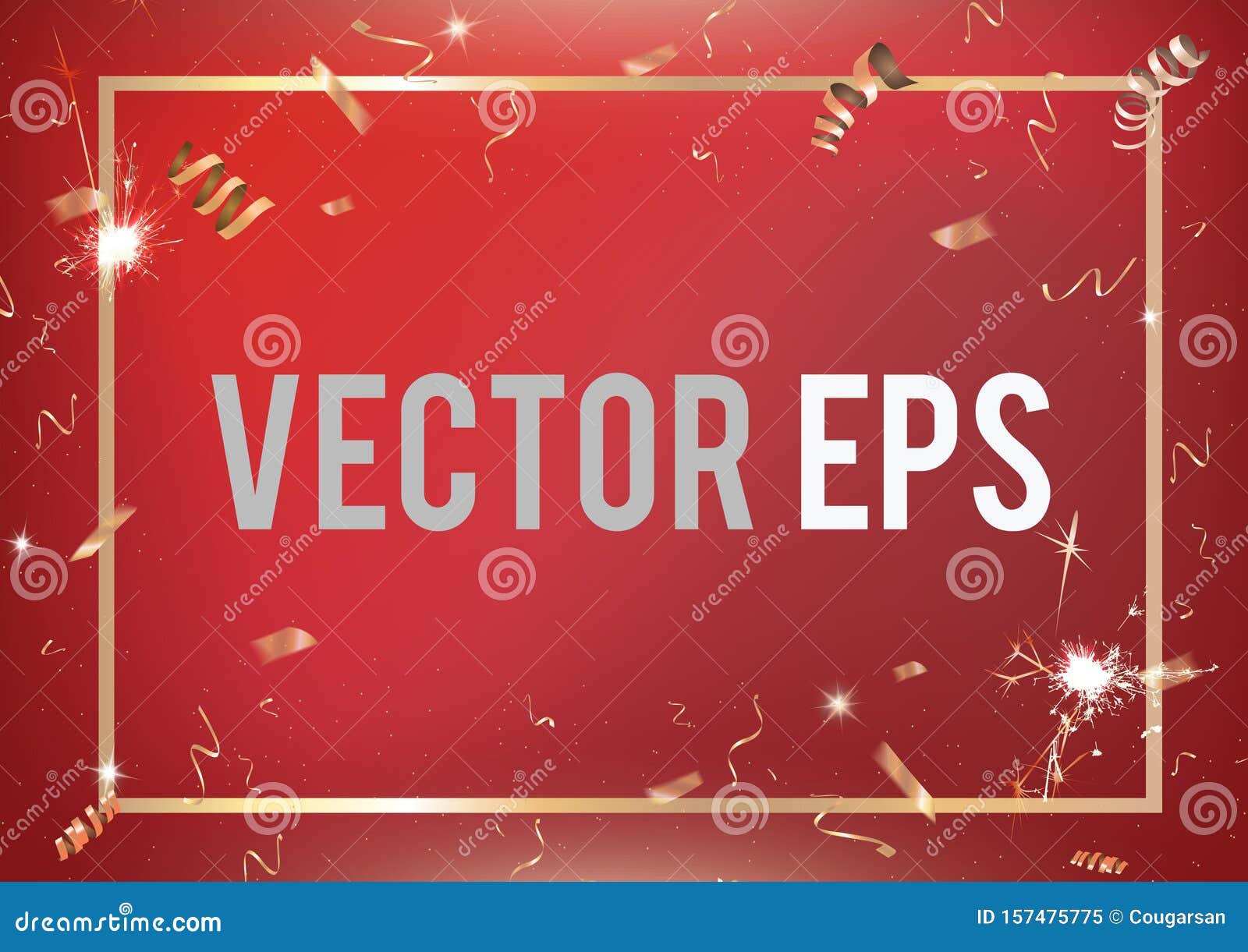 Red Gradient Party And Celebration Background With Golden Border Stock ...