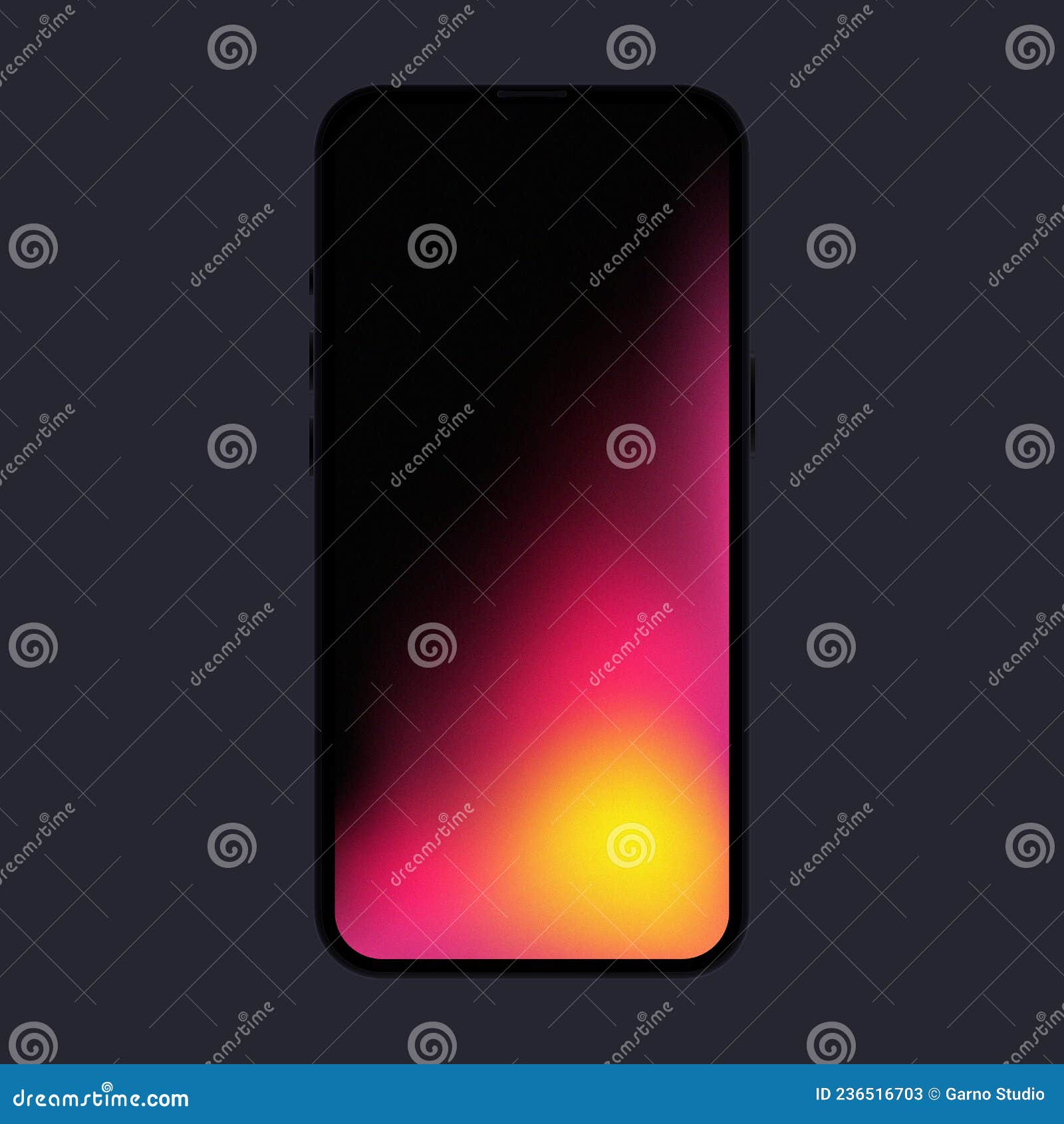 Red Gradient Screen. Editable Smartphone Mockup Stock Vector ...
