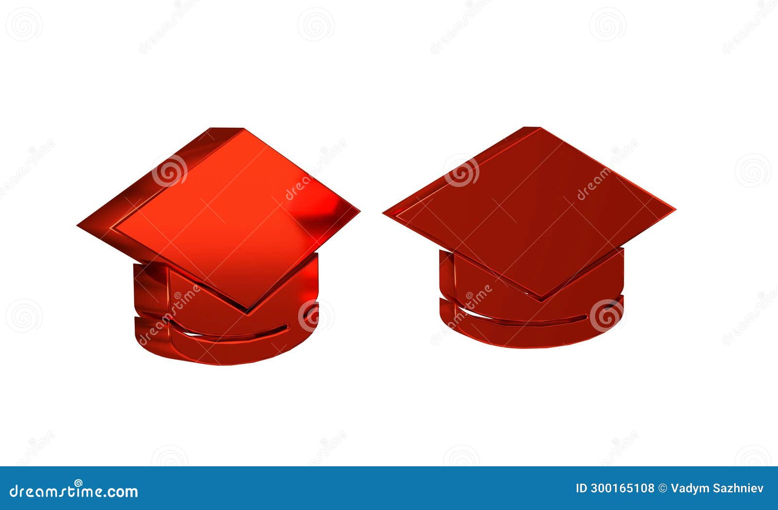 Red Graduation Cap Icon Isolated on Transparent Background. Graduation ...