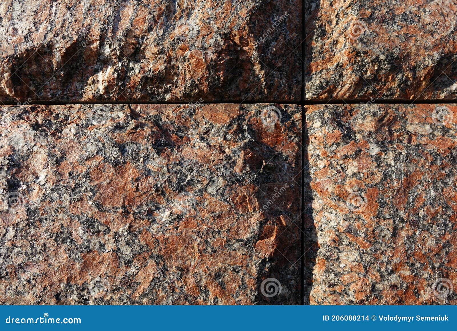 Red Granite Bricks Masonry Wall with Grooves in Shape of a Cross Stock ...