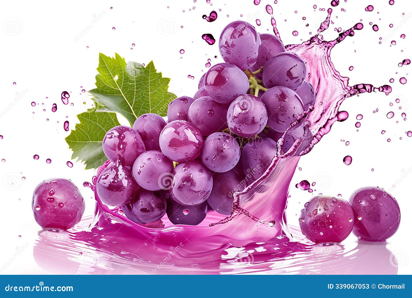 Red Grape Berry Fruit Juice Splash Stock Illustration - Illustration of ...