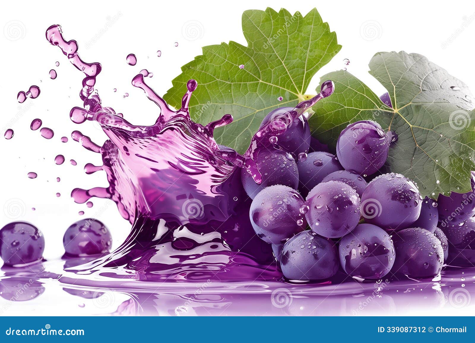 Red Grape Berry Fruit Juice Splash Stock Illustration - Illustration of ...