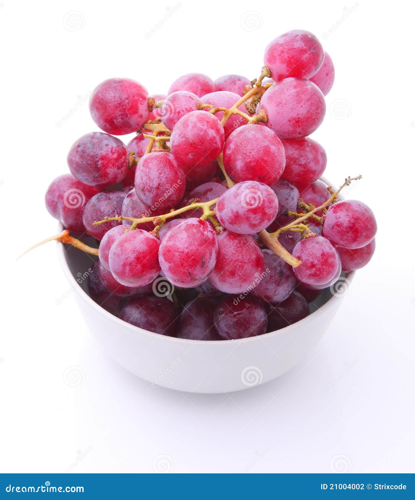 Red grape in bowl on white stock photo. Image of agriculture - 21004002