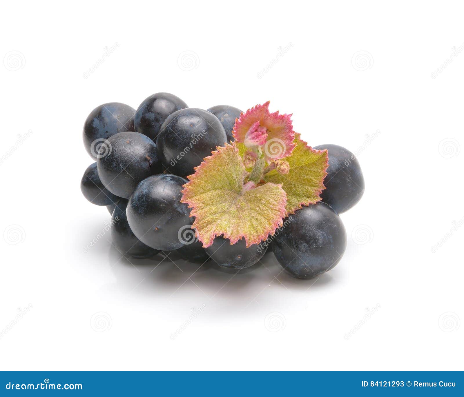 Red Grape with Green Leaf Isolated on White Background . Stock Image ...