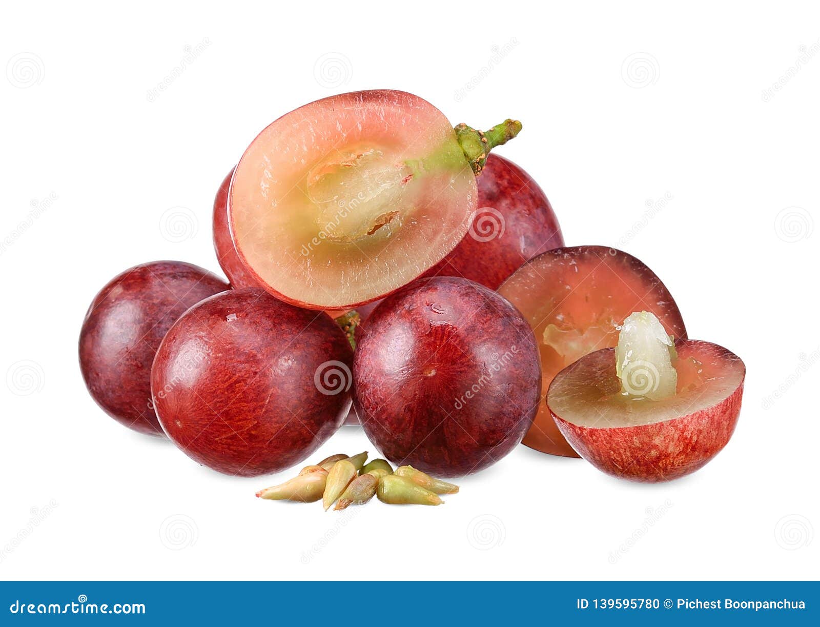Red Grape Isolated on White Clipping Path Stock Photo - Image of ...