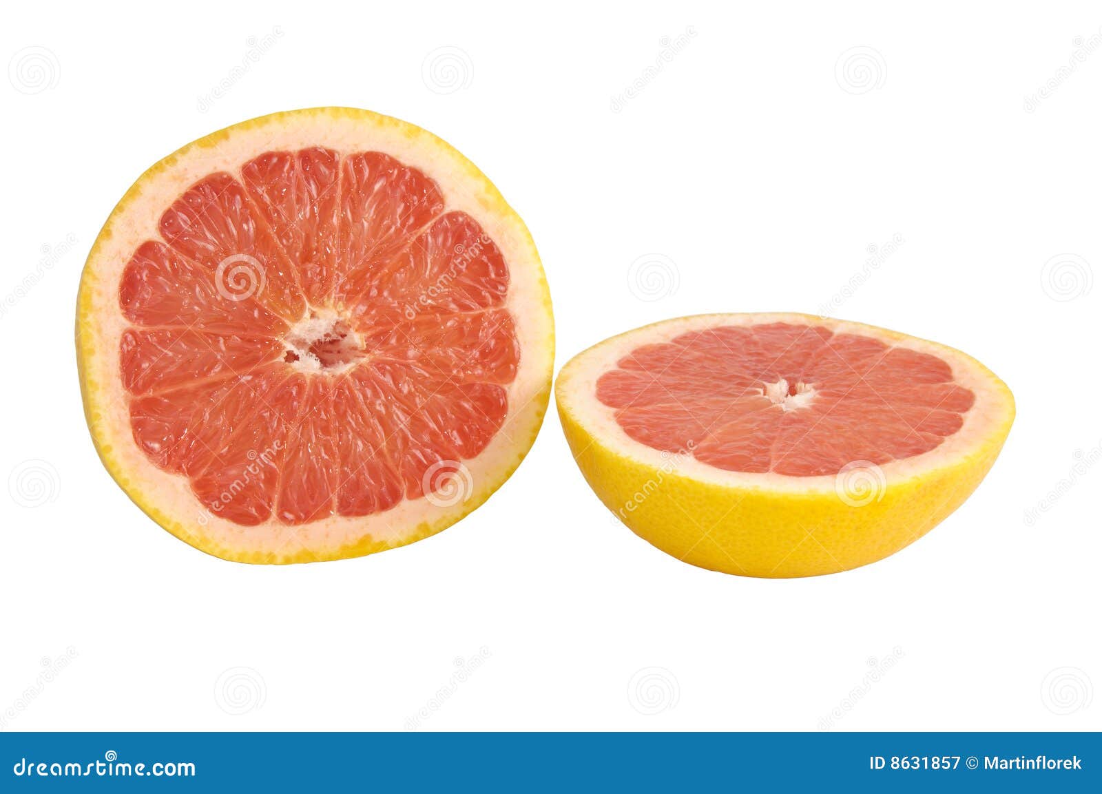 Red grapefruit halves stock image. Image of isolated, citrus - 8631857