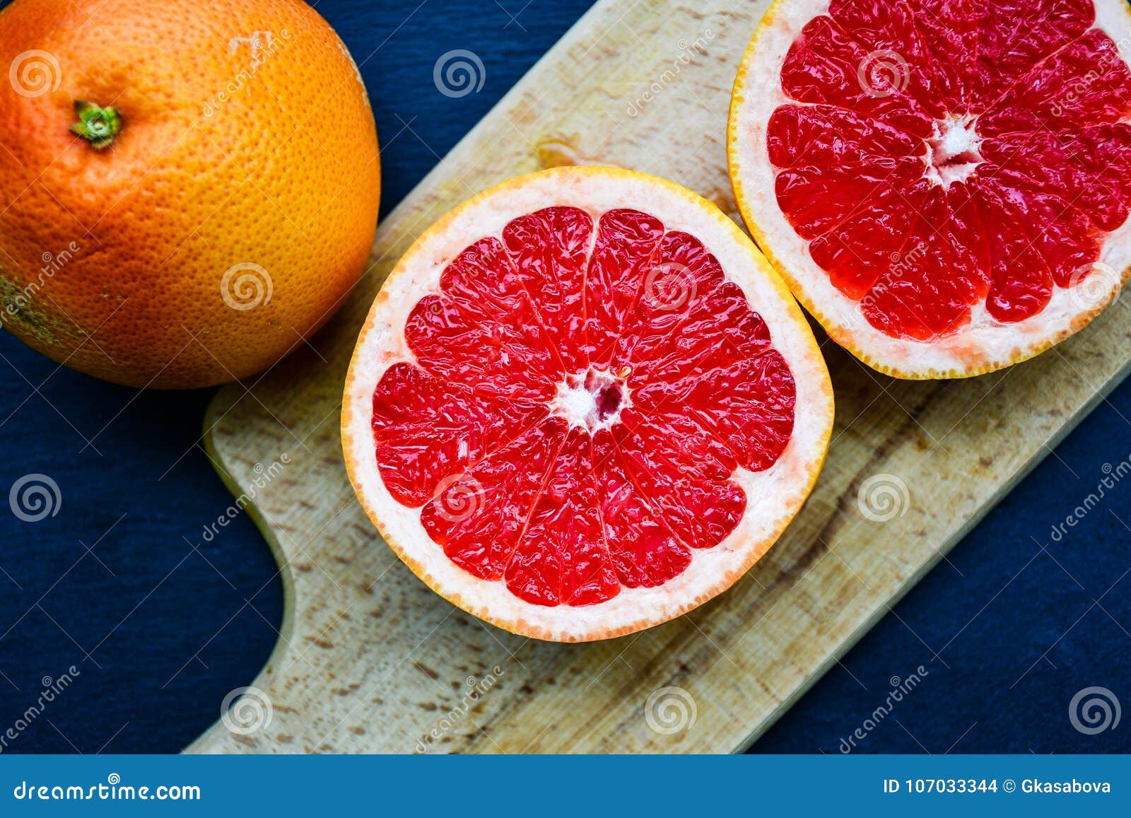 Red grapefruit stock photo. Image of slate, meal, black - 107033344