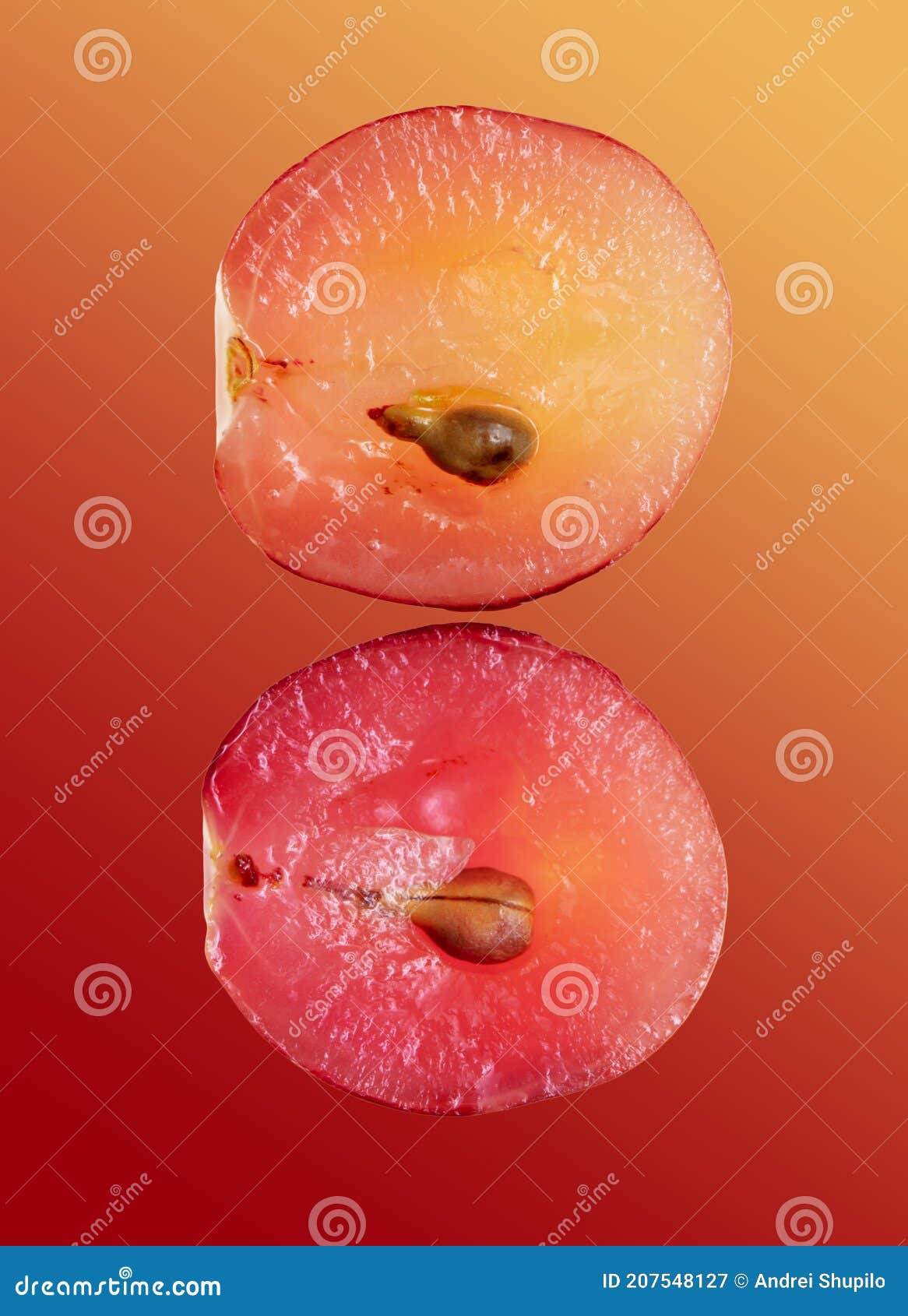 Red Grapes in a Cut Isolated on a Red Background Stock Image - Image of ...