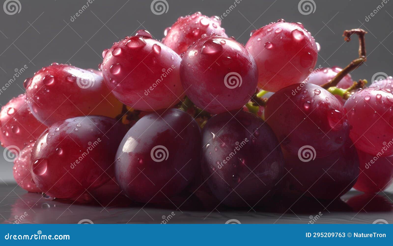 Red Grapes on a Vine Red Grape Cluster Bunch of Grapes Stock Image ...