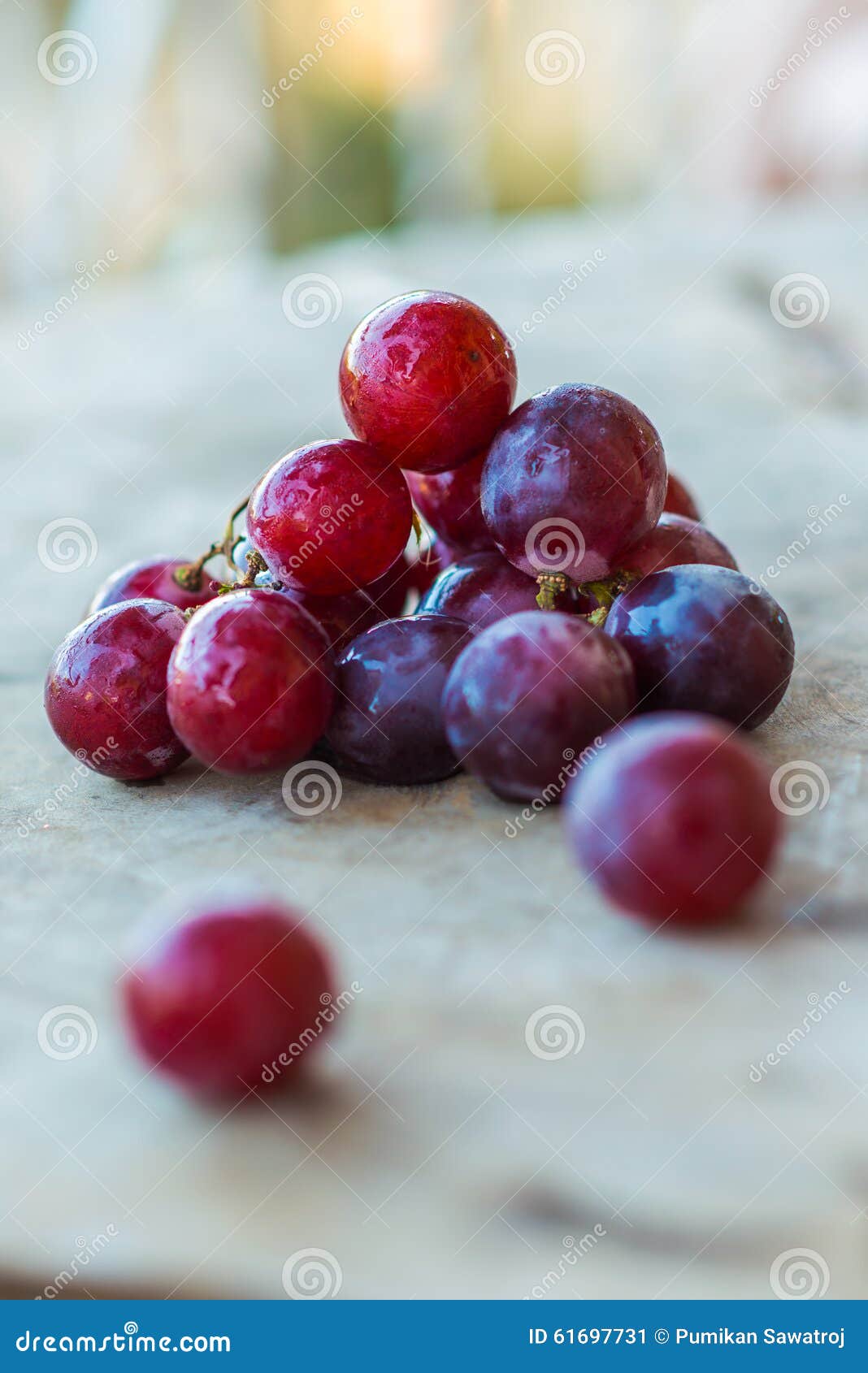 Red Grapes on a Wooden Table Stock Image - Image of healthy, food: 61697731