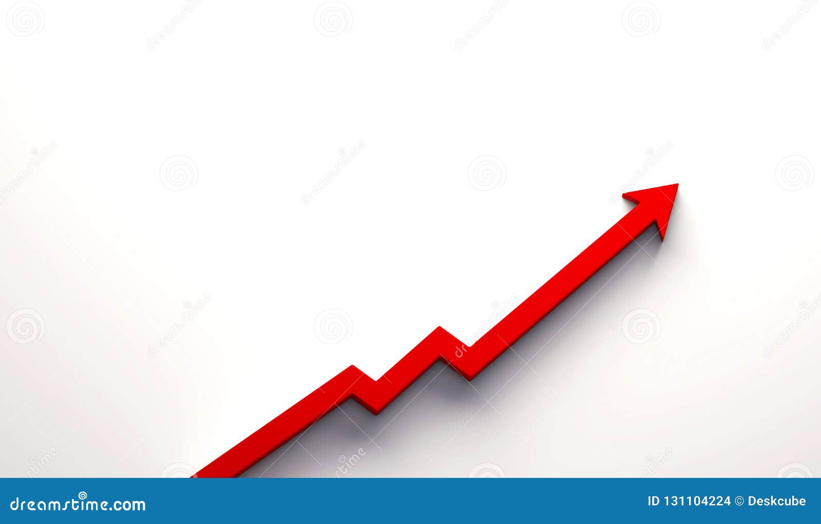 Red Graph Arrow of Improvement. 3D Render Illustration. Stock ...
