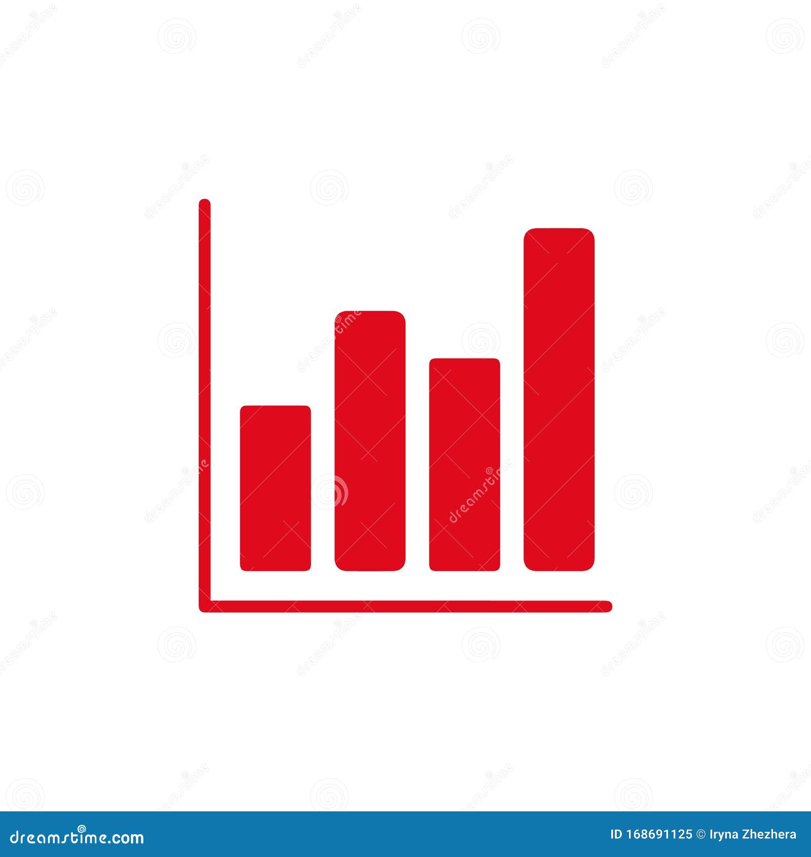 Red Graph Chart Vector Icon. Stock Vector Illustration Isolated on ...