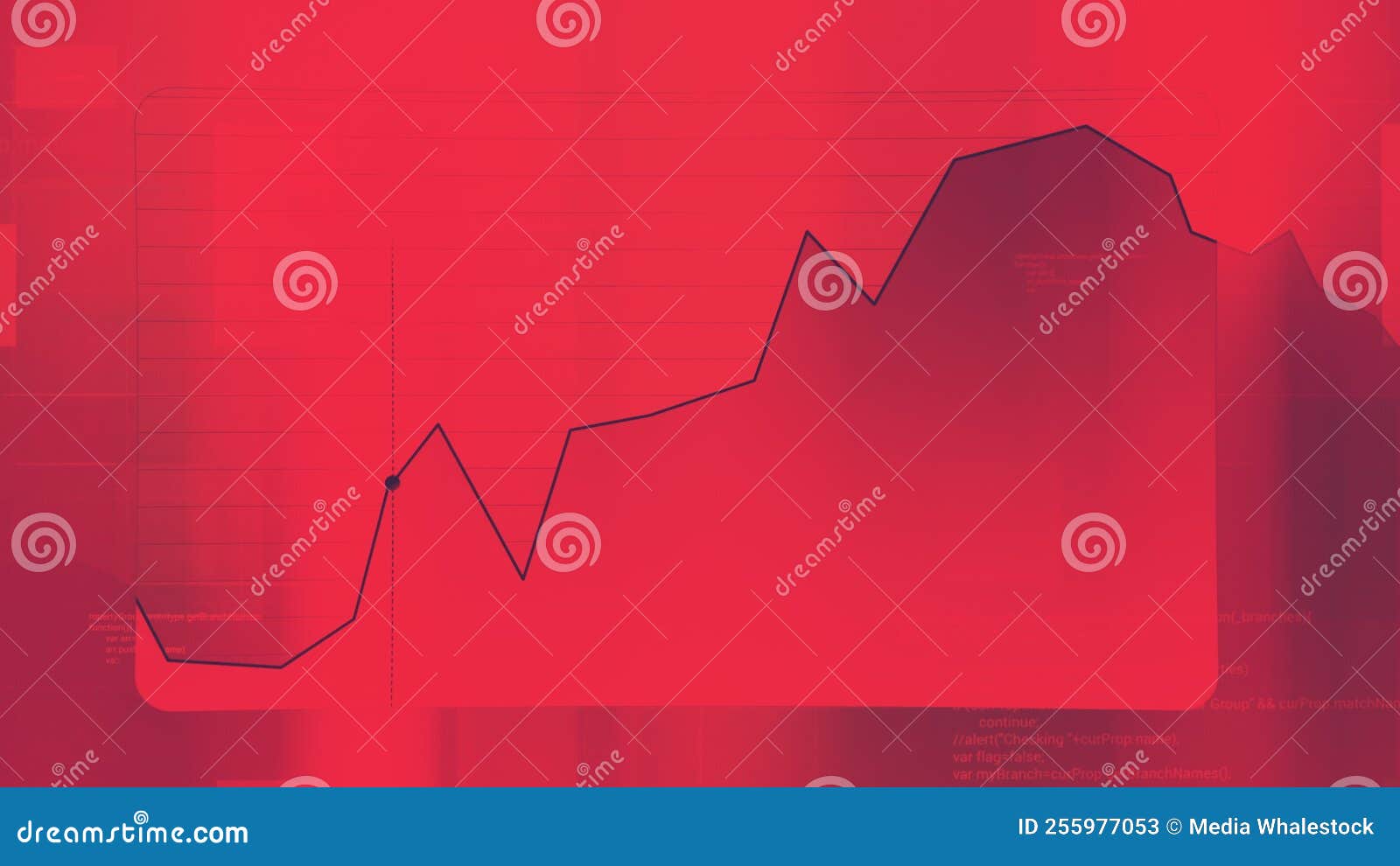 Red Graph of Danger. Motion. Red Chart with Moving Dot on Graph ...