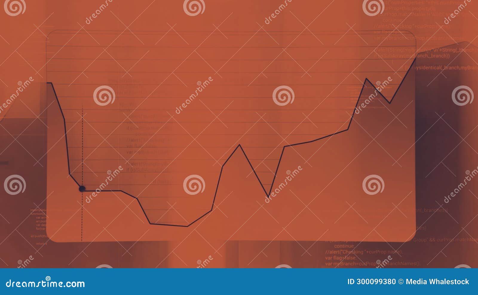 Red Graph of Danger. Motion. Red Chart with Moving Dot on Graph ...