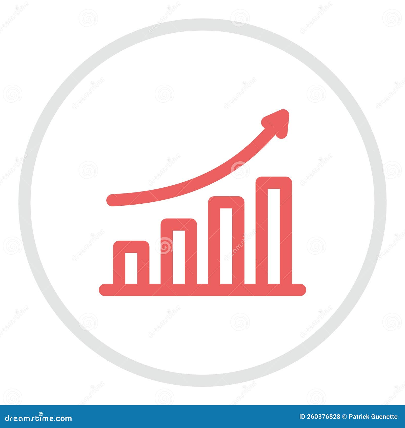 Red graph, icon stock vector. Illustration of abstract - 260376828