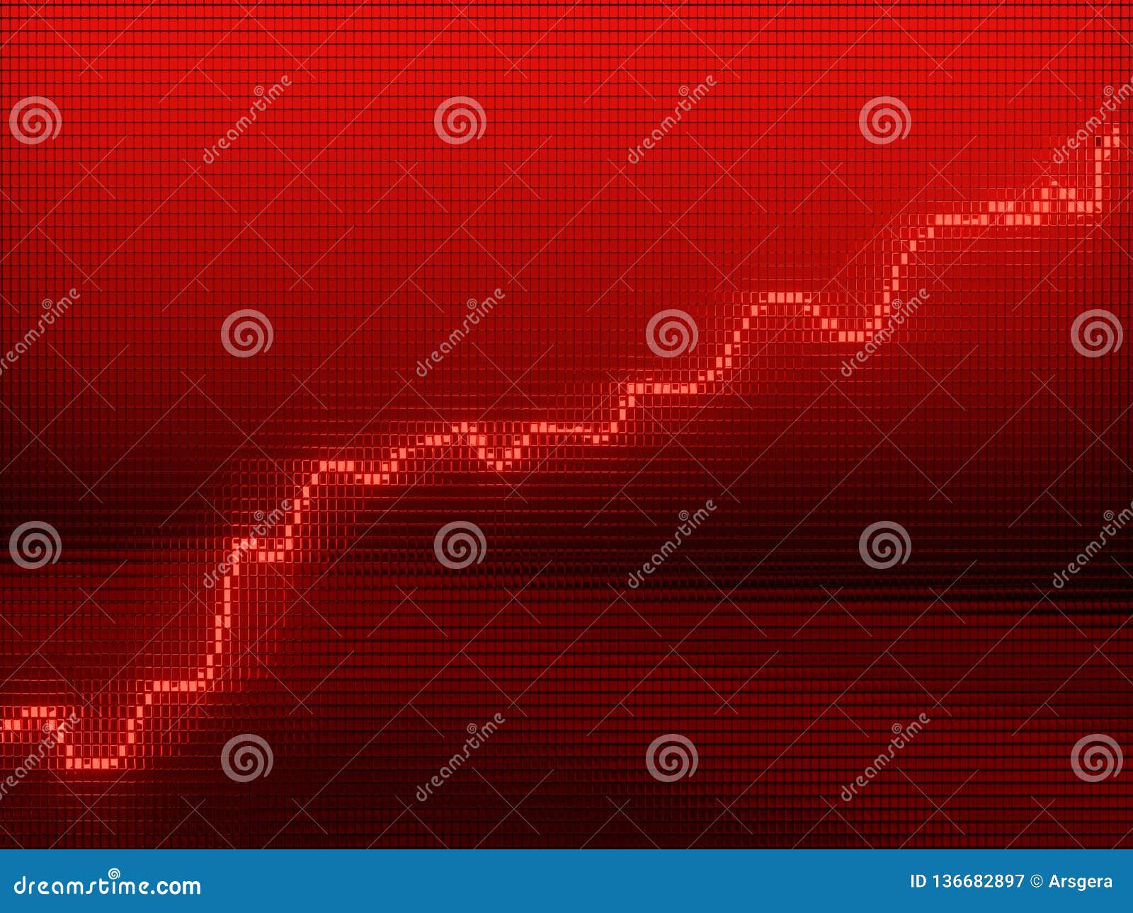 Red Graph Moving Up Chart As Growth and Business Success Stock ...