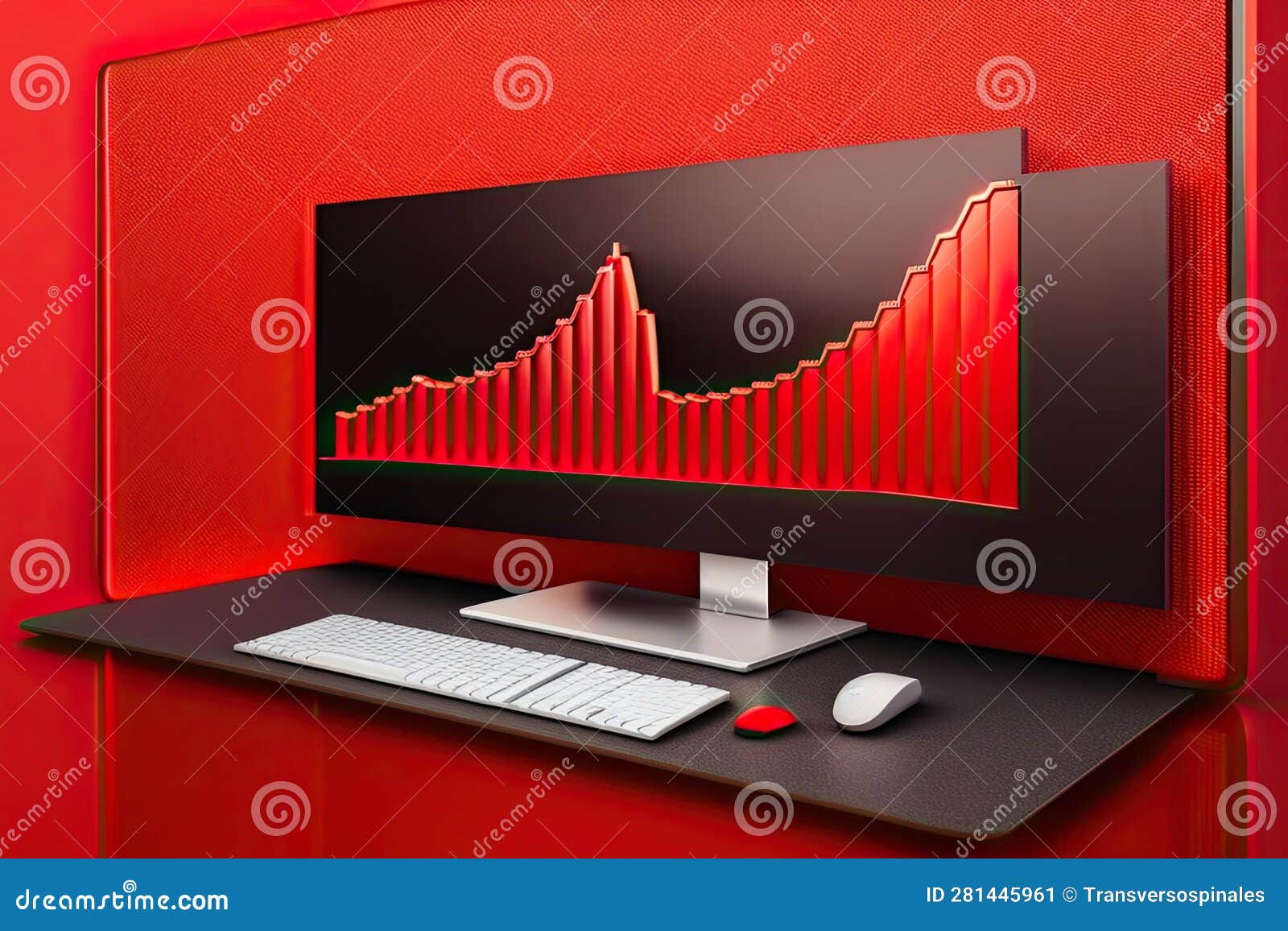 Red Graph on Screen Finance Background Stock Illustration ...