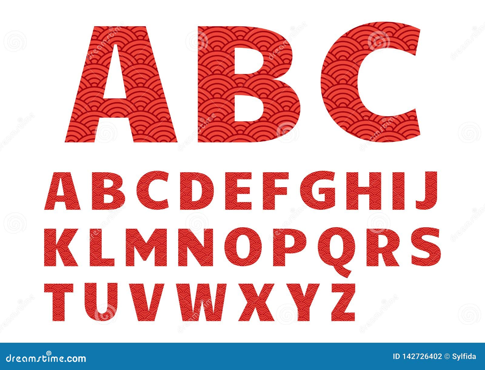 Red Graphic Font, Alphabet with Chinese Pattern. Vector Stock ... Red Graphic Font, Alphabet with Chinese Pattern. Vector Stock ...