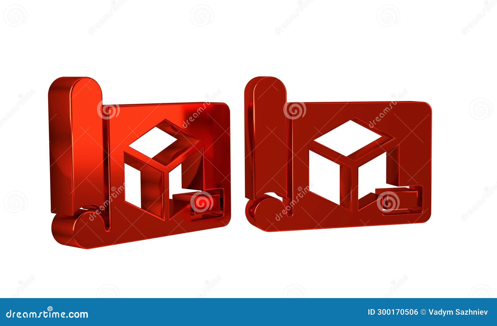 Red Graphing Paper for Engineering Icon Isolated on Transparent ...