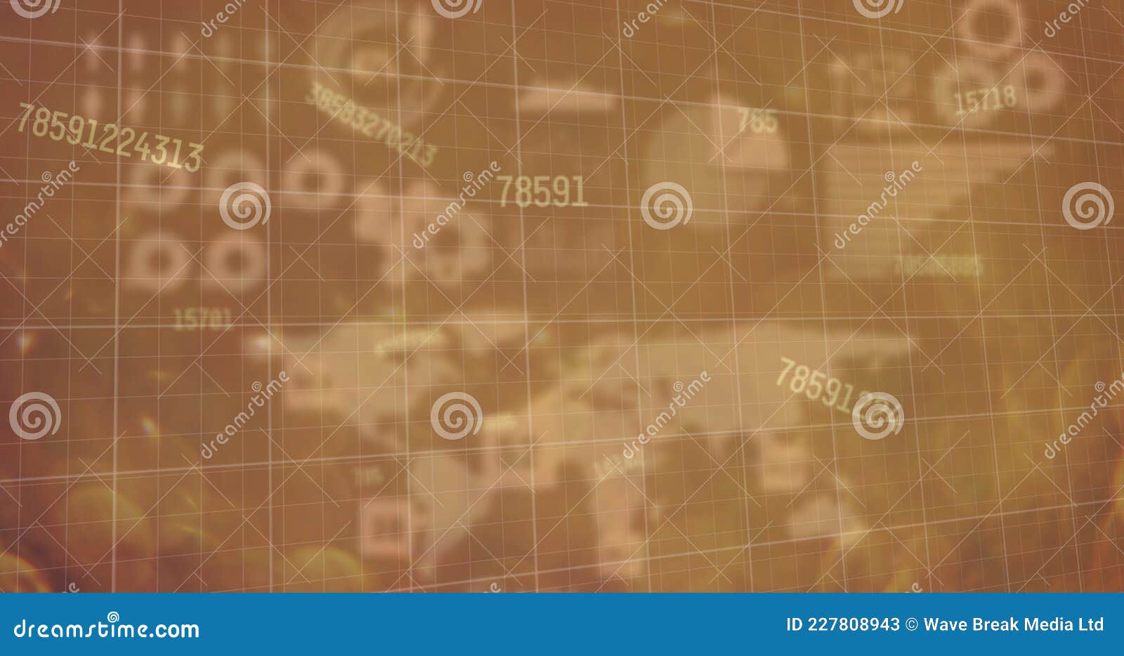 Red Graphs and Multiple Changing Numbers Over Statistical Data Processing and World Map Stock ...