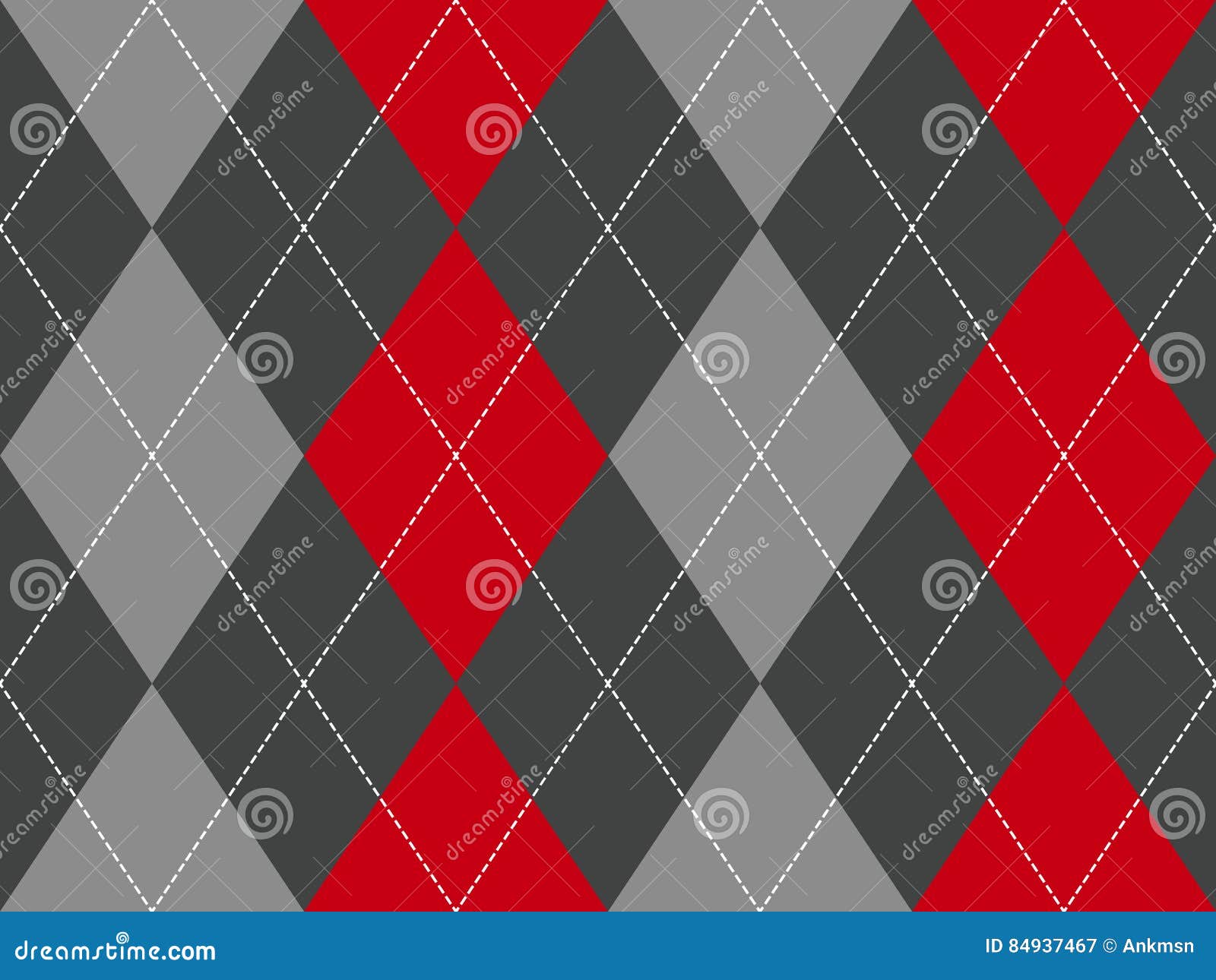 Red Gray Argyle Fabric Texture Seamless Pattern Cartoon Vector ...