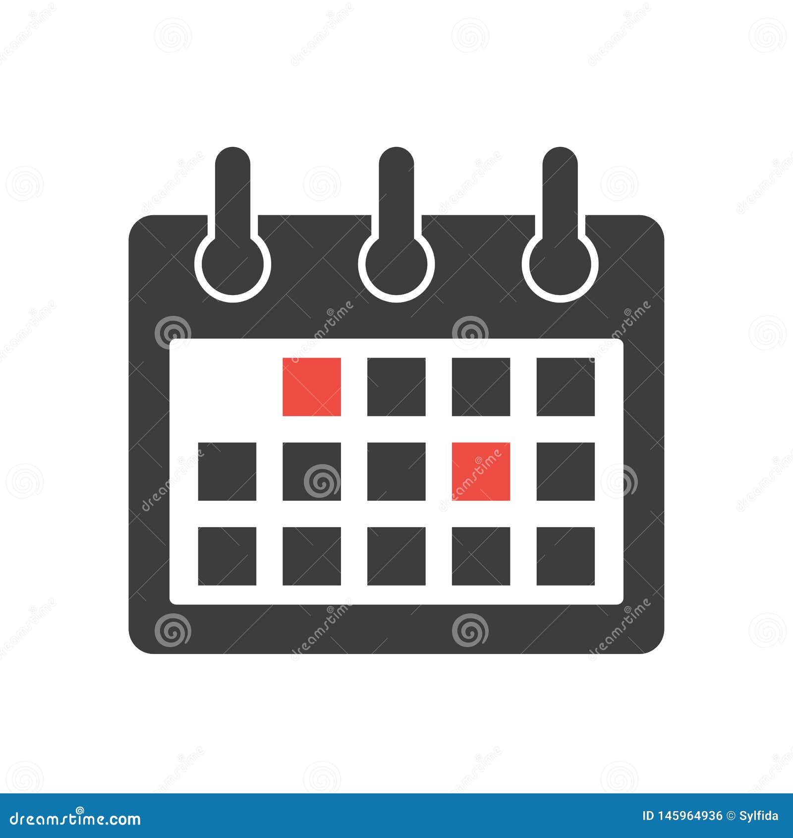 Red and Gray Calendar Icon. Vector Stock Illustration - Illustration of ...