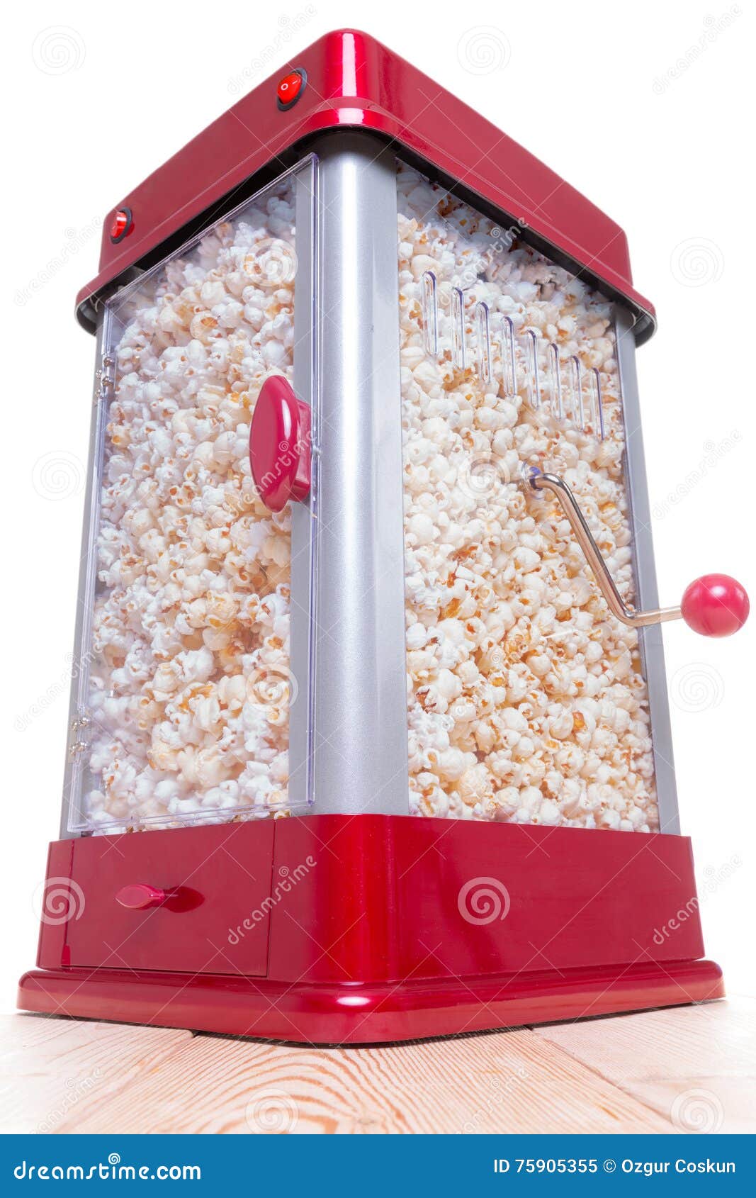 Red and Gray Full Popcorn Maker on Table Stock Image - Image of fair ...