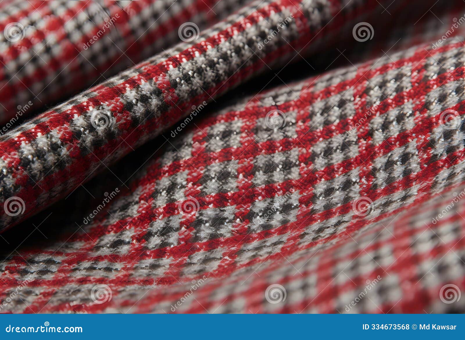 Red and Gray Houndstooth Fabric Texture Stock Illustration ...