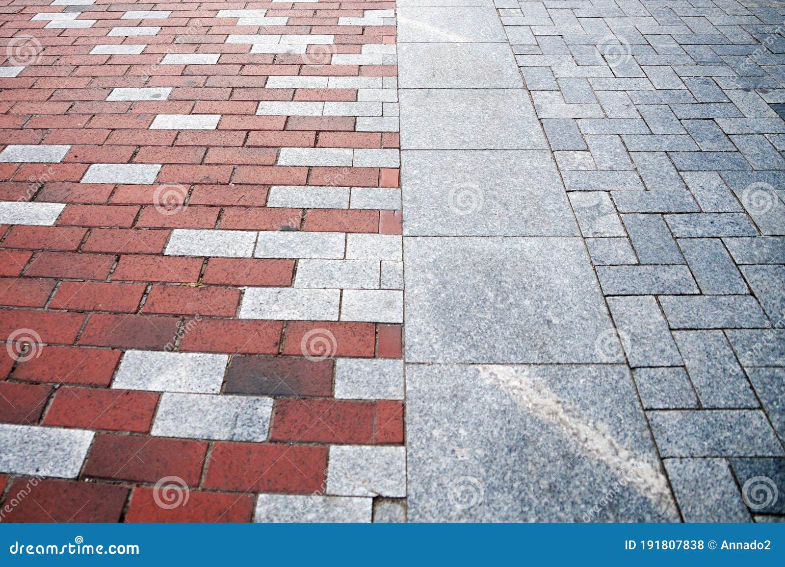 Red and Gray Paving Slabs in Perspective Stock Photo - Image of pattern ...
