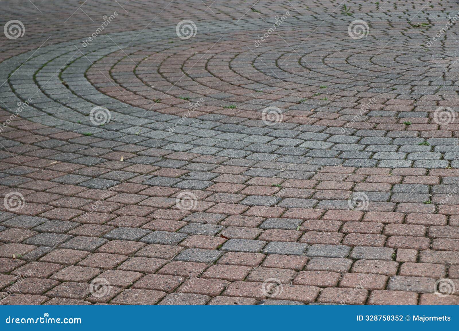 Red and Gray Square Bricks in Circle Pattern on Ground Facing Left ...