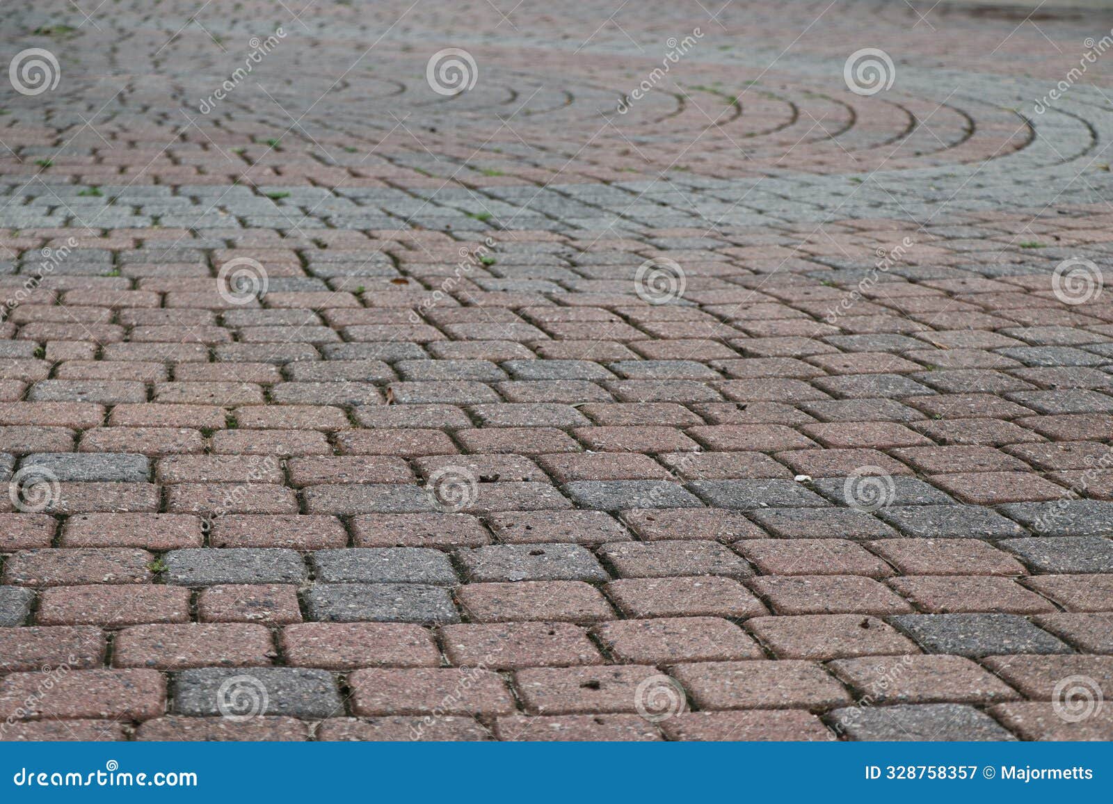 Red and Gray Square Bricks in Circle Pattern on Ground Stock Image ...