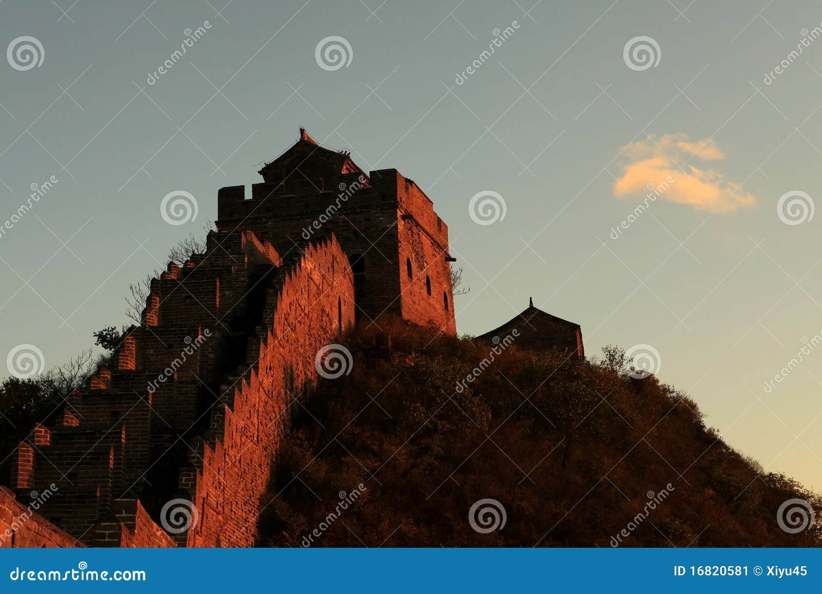 Red great wall of china stock image. Image of archaic - 16820581
