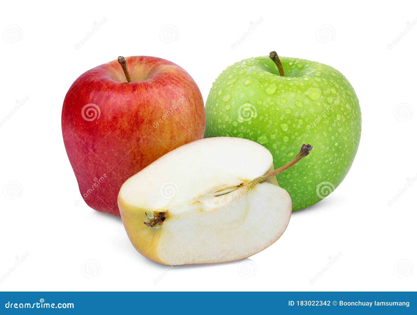 Red and Green Apple Isloated on White Background Stock Photo - Image of ...