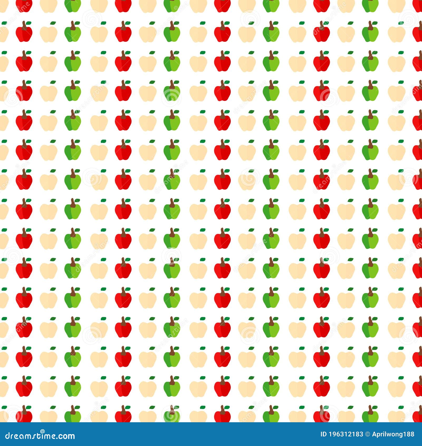 Red And Green Apple Seamless Pattern Stock Vector Illustration Of