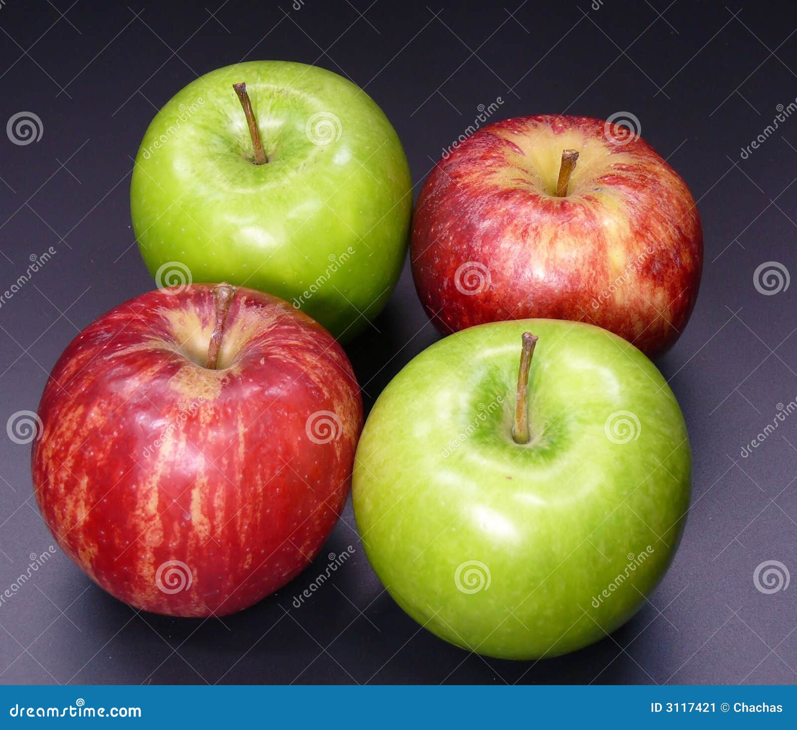 Red and green apples stock image. Image of four, closeup - 3117421