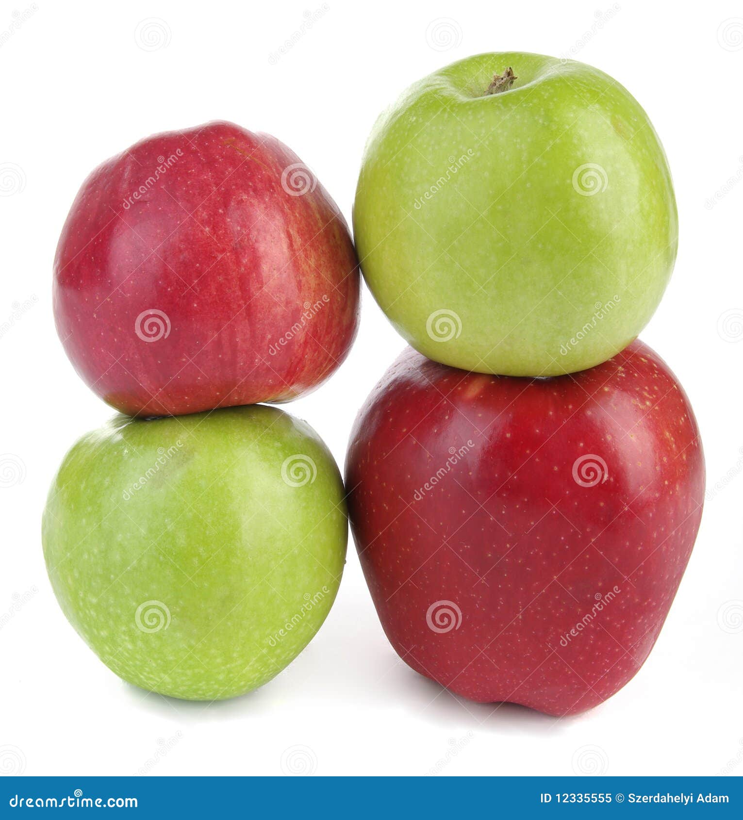 Red and Green Apples Isolated on White Stock Image - Image of fruit ...