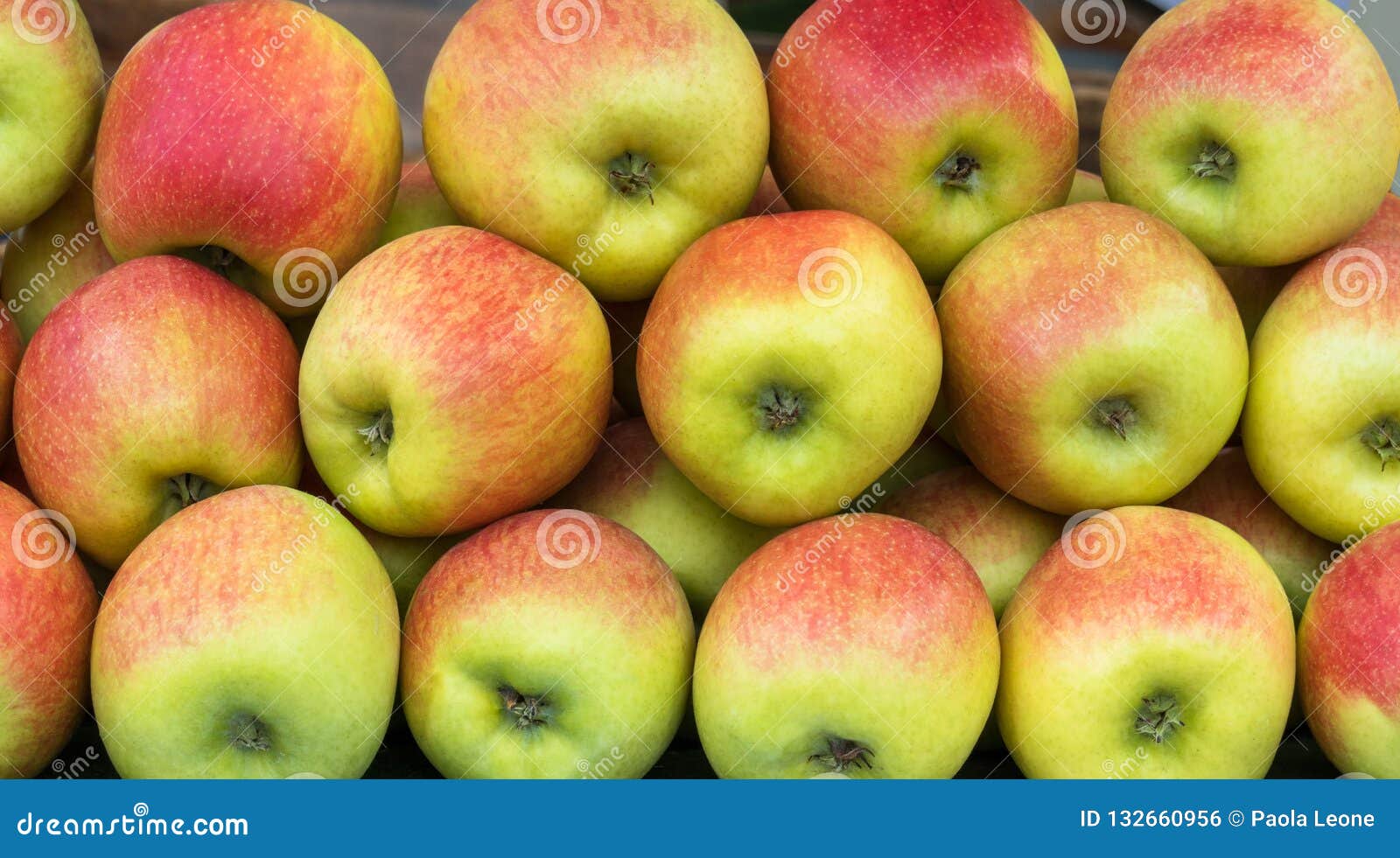 Red and Green Apples Stack in a Full Frame Background Stock Photo ...