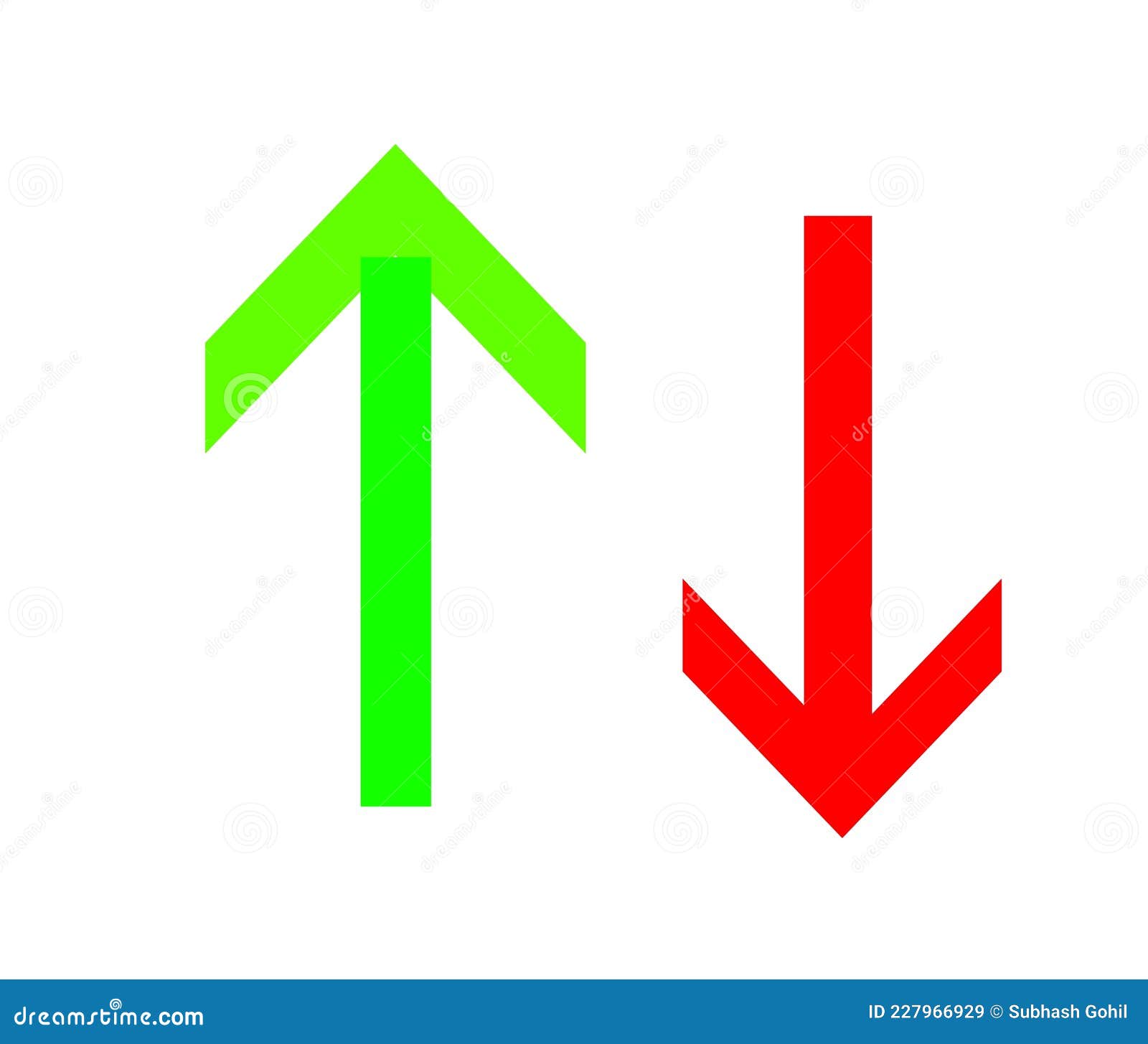 Red and green arrow stock illustration. Illustration of symbol - 227966929