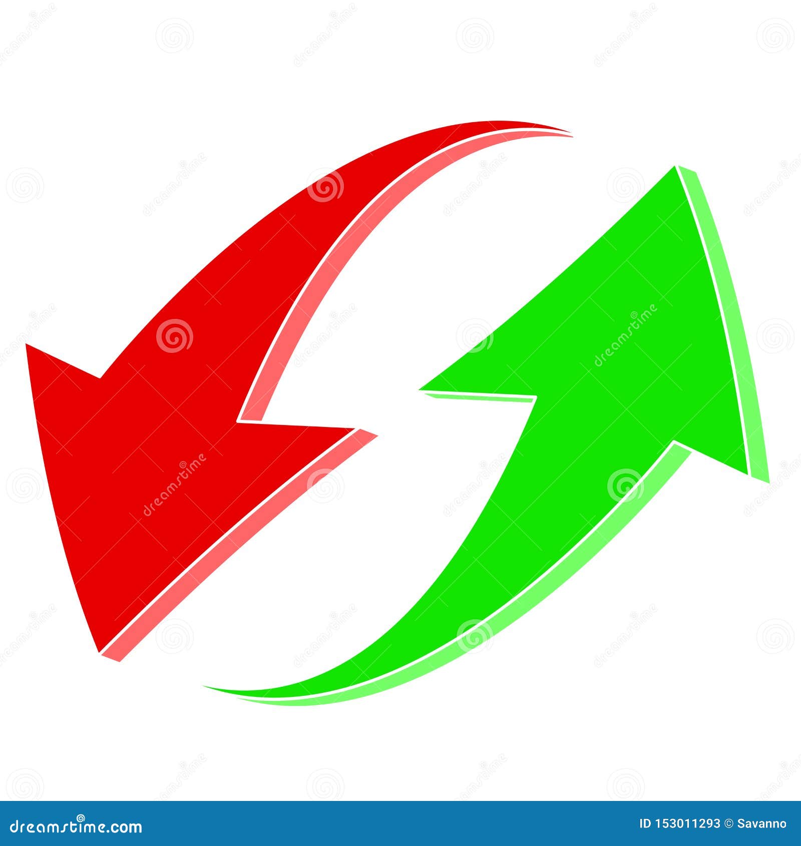 Red and Green Arrows in Circular Motion Stock Vector - Illustration of ...