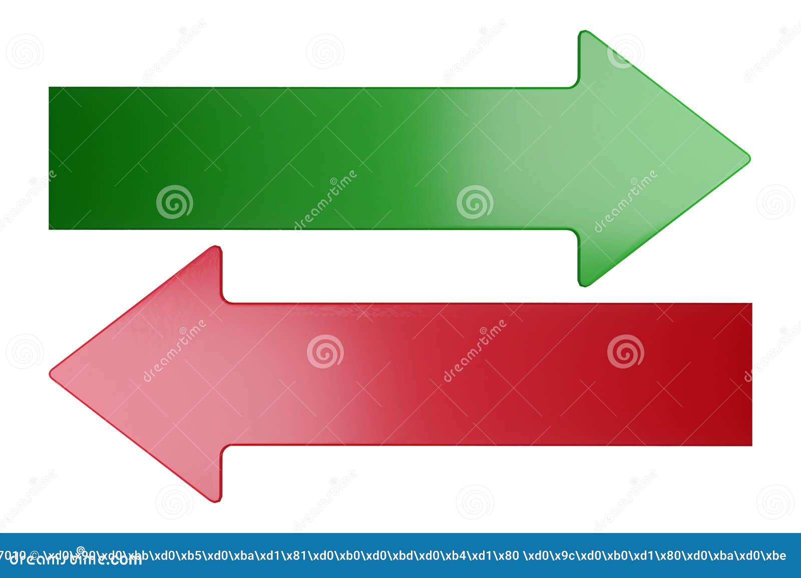 Red and Green Arrows Directed in Different Directions Isolated on a ...