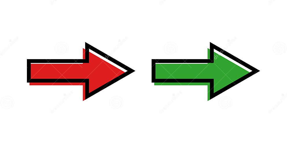 Red and green arrows stock vector. Illustration of click - 194851588