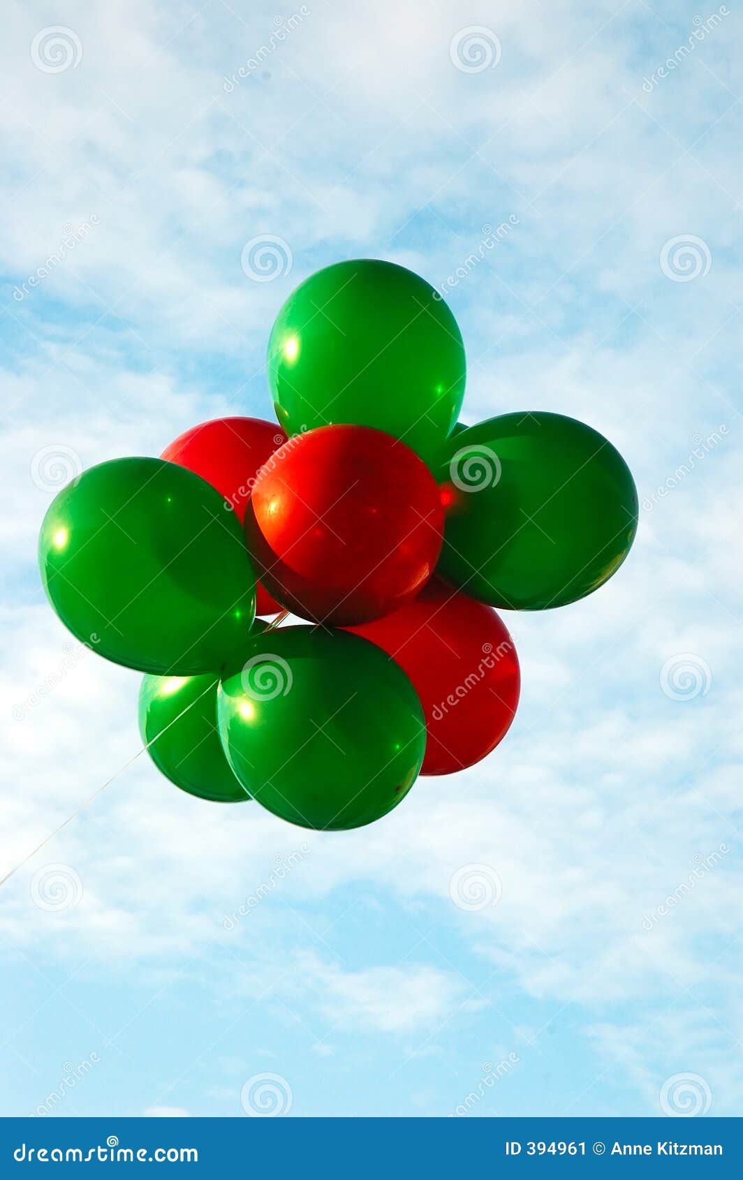 Red and Green Balloons stock image. Image of airborne, floating - 394961
