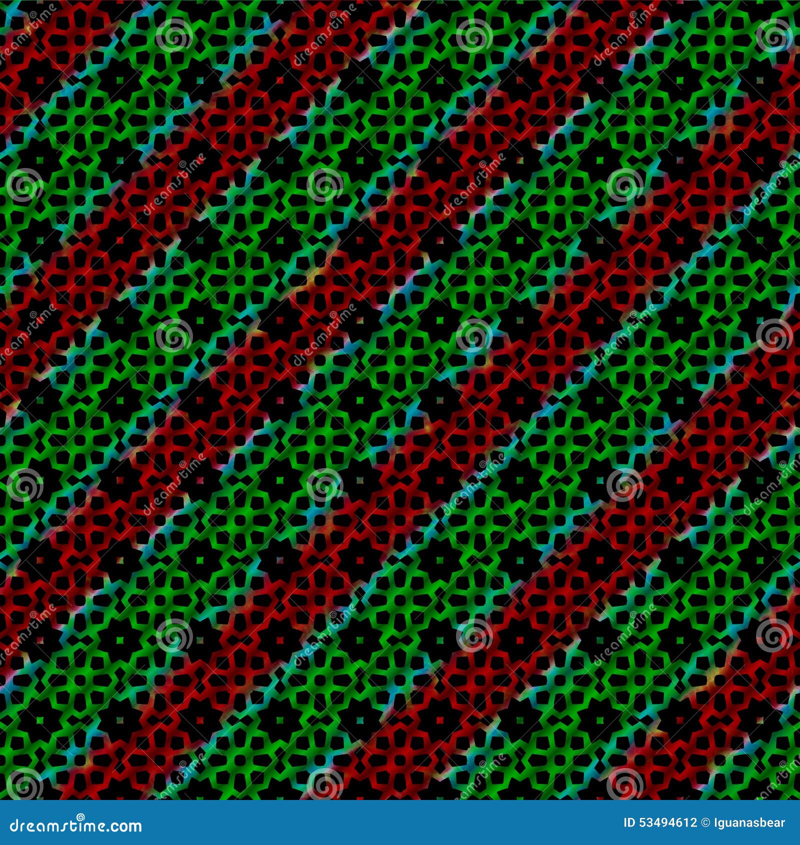 Red Green Black Decorative Mosaic Pattern Stock Illustration ...