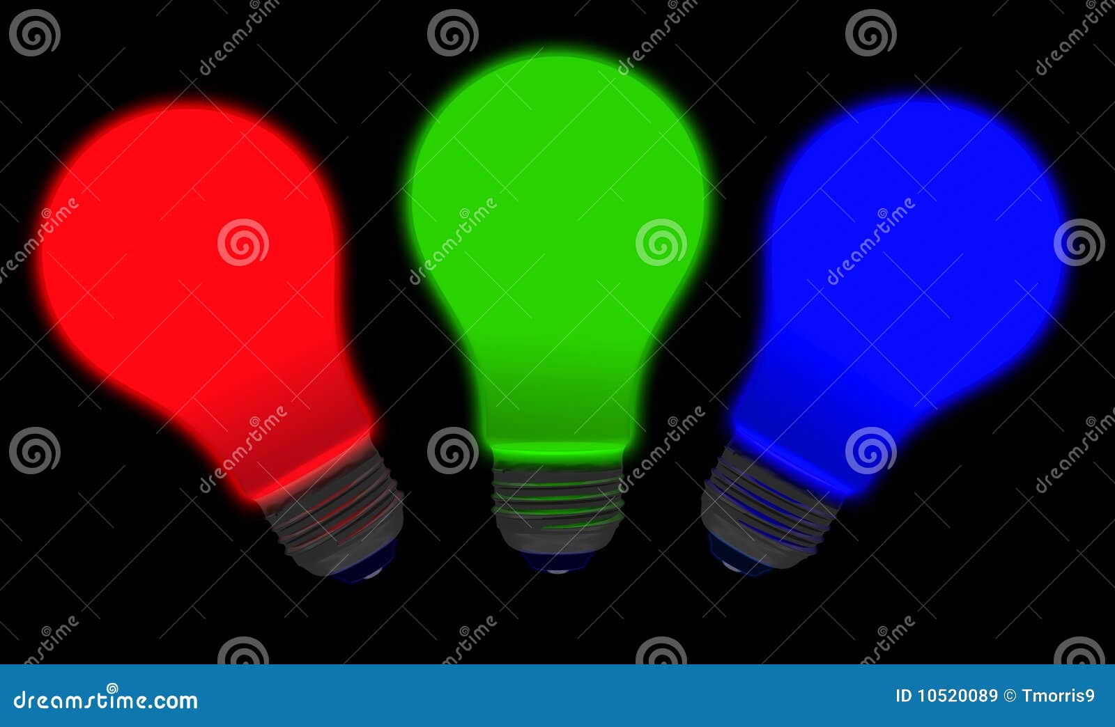 Red Green Blue Bulbs stock illustration. Illustration of bulb - 10520089